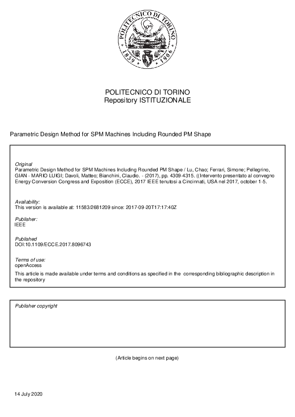 (PDF) Parametric design method for SPM machines including rounded PM shape