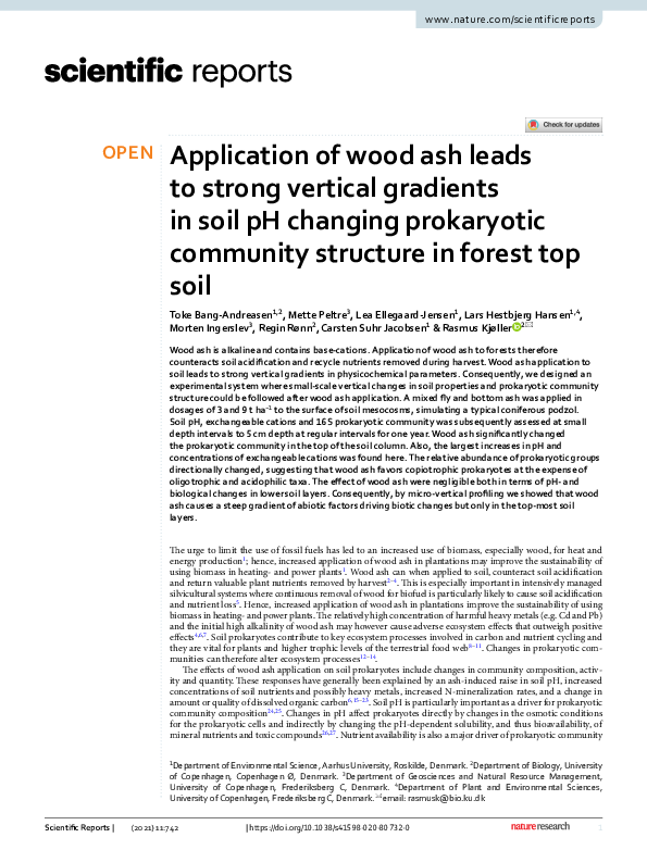 (PDF) Application of wood ash leads to strong vertical gradients in ...