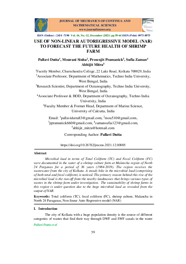 (PDF) USE OF NON-LINEAR AUTOREGRESSIVE MODEL (NAR) TO FORECAST THE ...