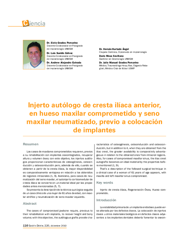 (PDF) Injerto autólogo de cresta ilíaca anterior, en hueso maxilar ...