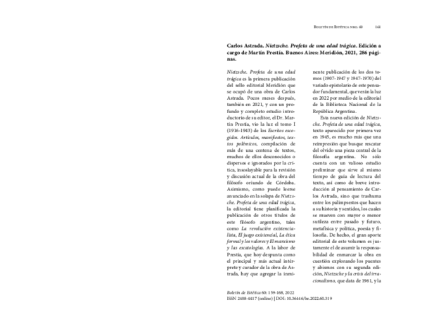 (PDF) "Carlos Astrada. Nietzsche. Profeta de una edad trágica. Ed ...