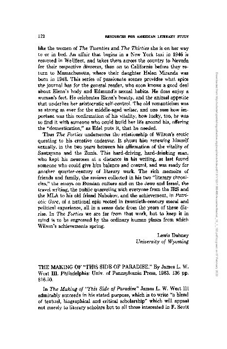 (PDF) The Making of "This Side of Paradise