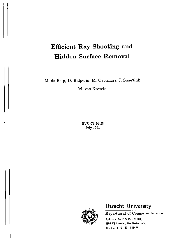 (PDF) Efficient ray shooting and hidden surface removal