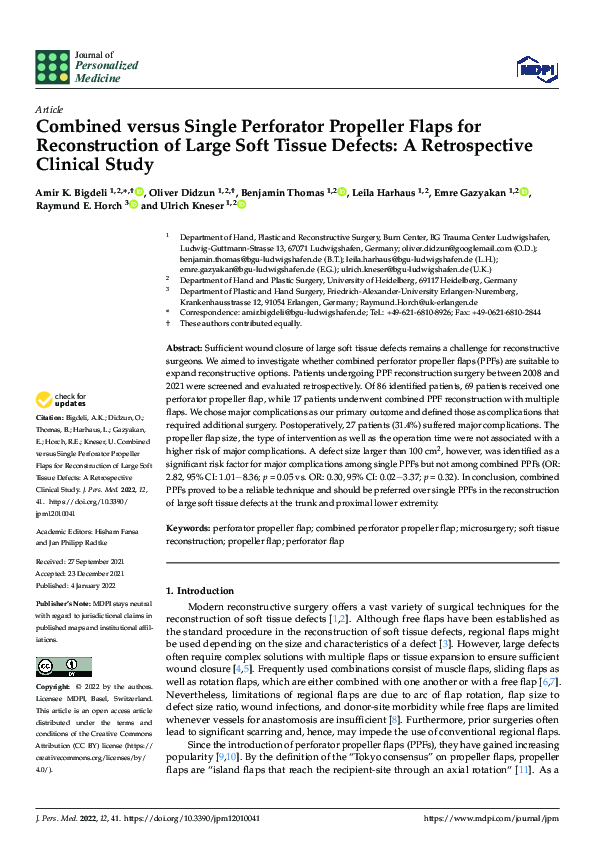 (PDF) Combined versus Single Perforator Propeller Flaps for ...