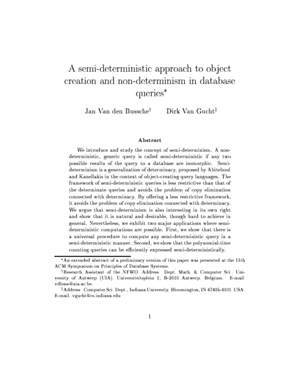 (PDF) A Semideterministic Approach to Object Creation and ...