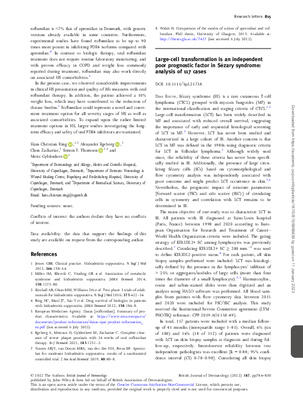 (PDF) Large-cell transformation is an independent poor prognostic ...