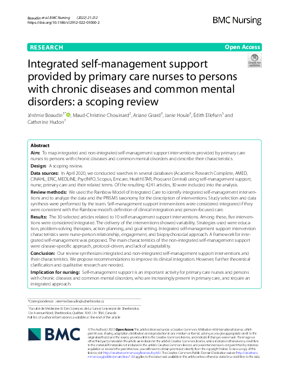 (PDF) Integrated self-management support provided by primary care ...