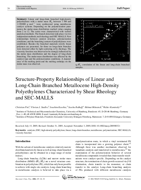 (PDF) Structure-Property Relationships of Linear and Long-Chain ...
