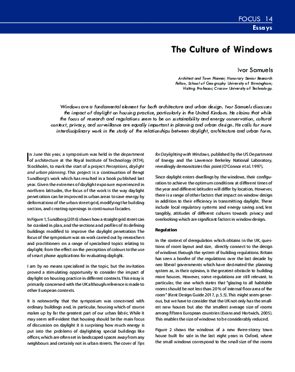 (PDF) Windows are a fundamental element for both architecture and urban ...