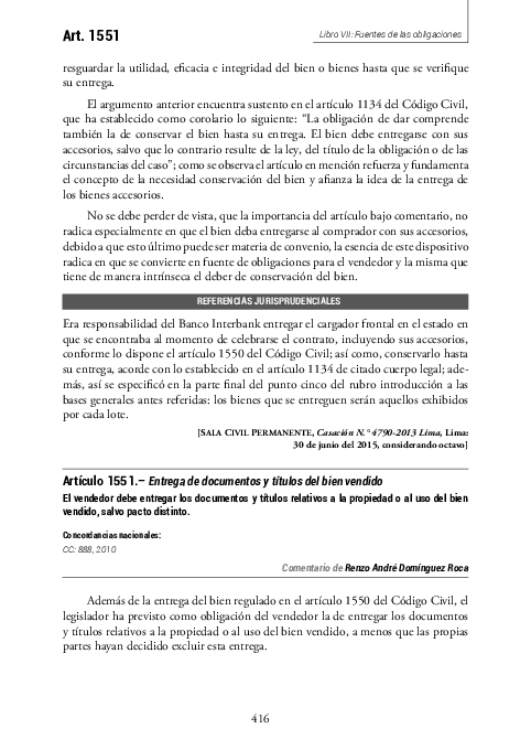 (PDF) Comentarios al Código Civil Art. 1551-1556