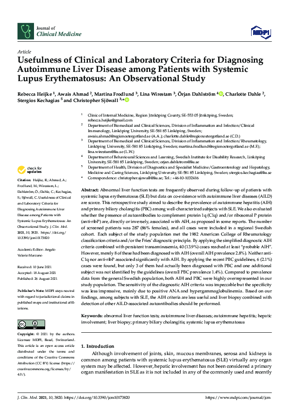 (PDF) Usefulness of Clinical and Laboratory Criteria for Diagnosing ...