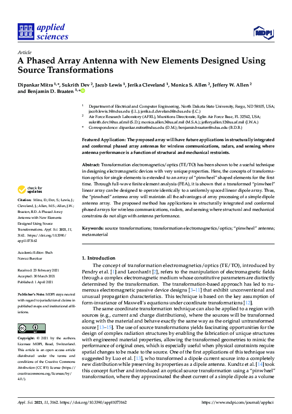 (PDF) A Phased Array Antenna with New Elements Designed Using Source Transformations