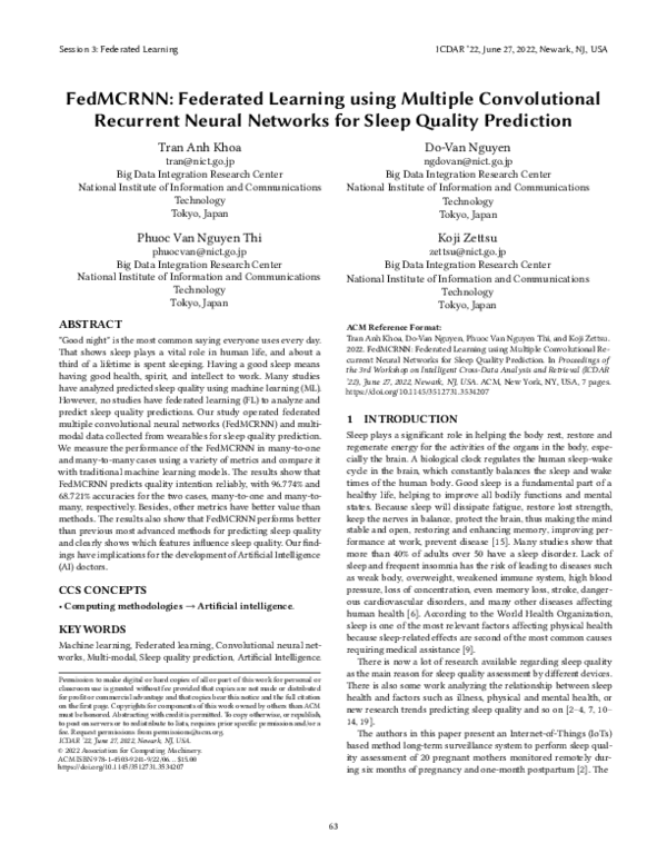 Pdf Fedmcrnn Federated Learning Using Multiple Convolutional Recurrent Neural Networks For