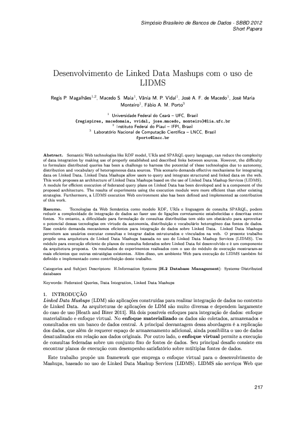 (PDF) Desenvolvimento de Linked Data Mashups com o uso de LIDMS