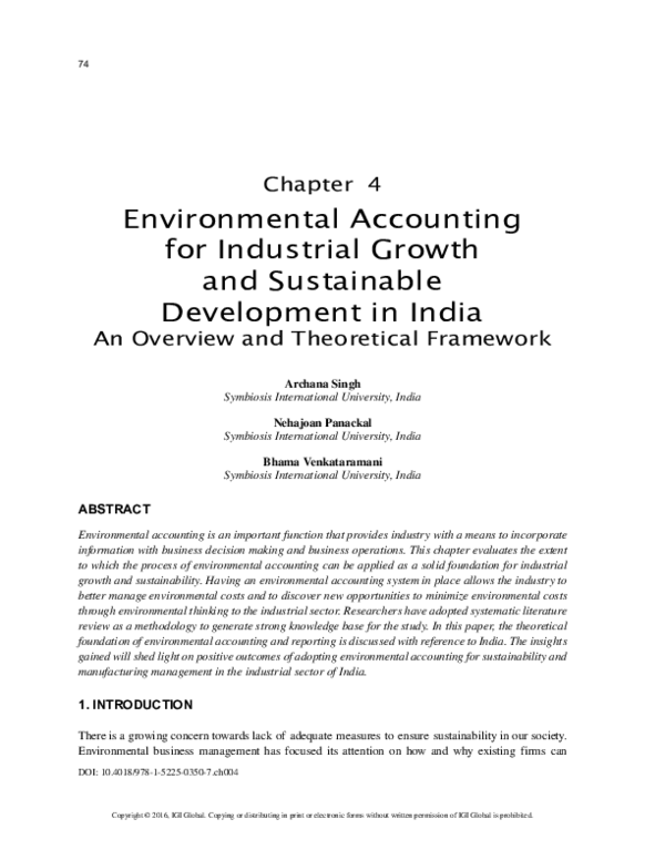 (PDF) Environmental Accounting for Industrial Growth and Sustainable ...