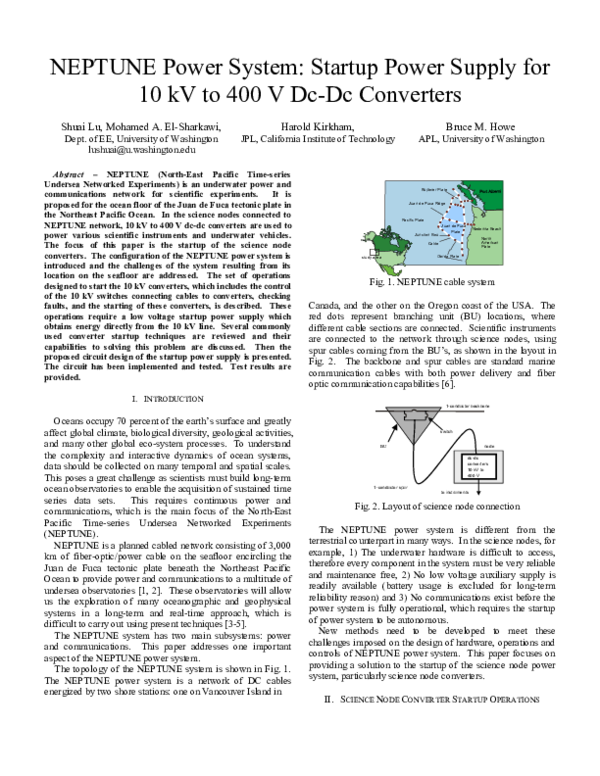 (PDF) NEPTUNE power system: startup power supply for 10 kV to 400 V Dc ...