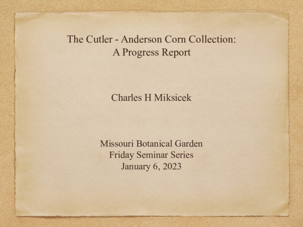 (PPT) The Cutler - Anderson Corn Collection: A Progress Report