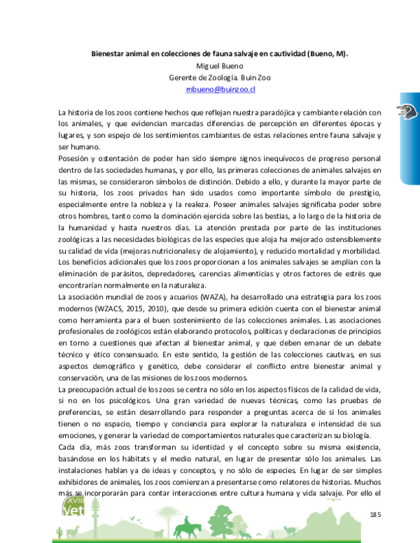 (PDF) Bienestar animal en colecciones de fauna salvaje en cautividad