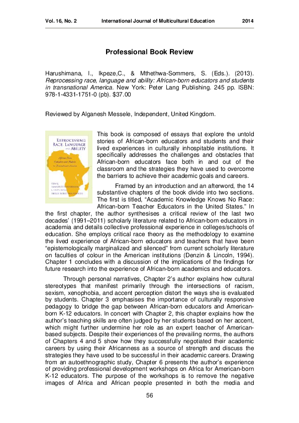 (PDF) Book Review: Reprocessing Race, Language and Ability: African ...