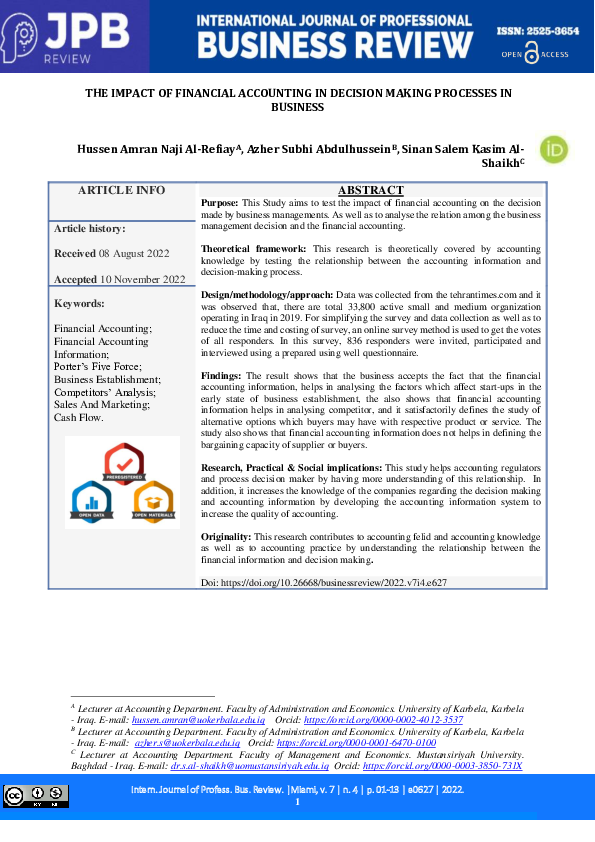 (PDF) The Impact of Financial Accounting in Decision Making Processes ...