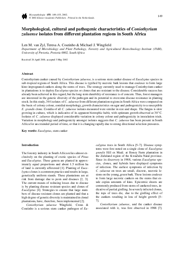(PDF) Morphological, cultural and pathogenic characteristics of ...
