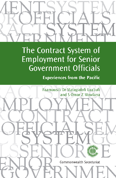 (PDF) The Contract System of Employment for Senior Government Officials