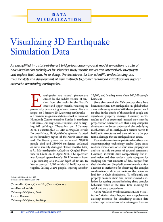 (PDF) Visualizing 3D Earthquake Simulation Data