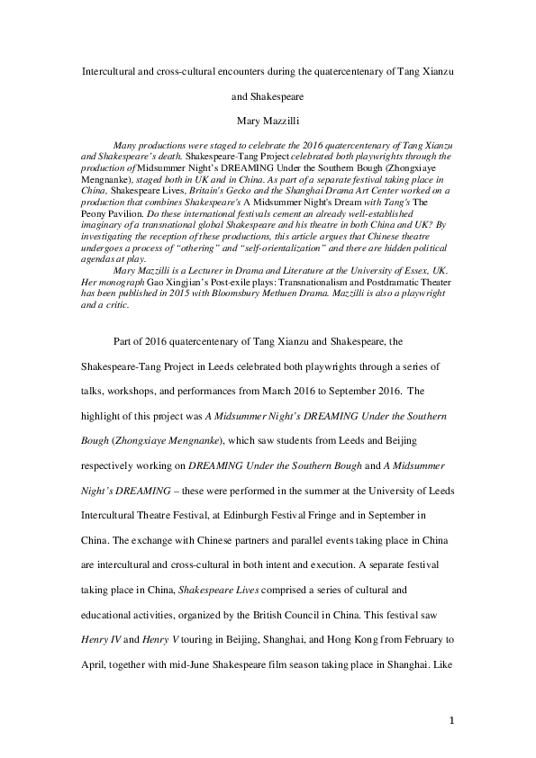 (PDF) Intercultural and Cross-cultural Encounters during the ...