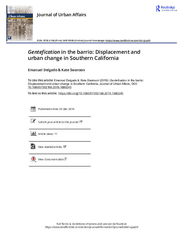 (PDF) Genteficationin the barrio: Displacement and urban change in ...