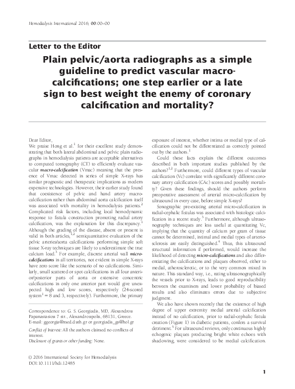 (PDF) Plain pelvic/aorta radiographs as a simple guideline to predict ...