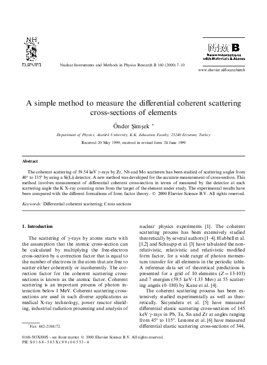(PDF) A simple method to measure the differential coherent scattering ...