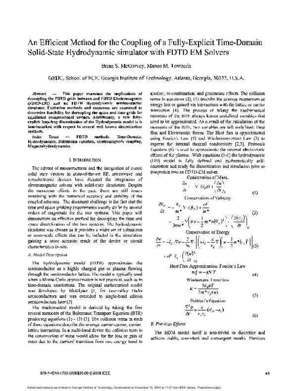 (PDF) An efficient method for the coupling of a fully-explicit Time-Domain solid-state ...