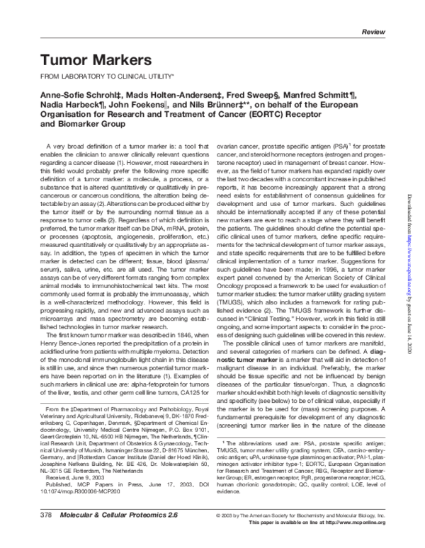 (PDF) Tumor Markers