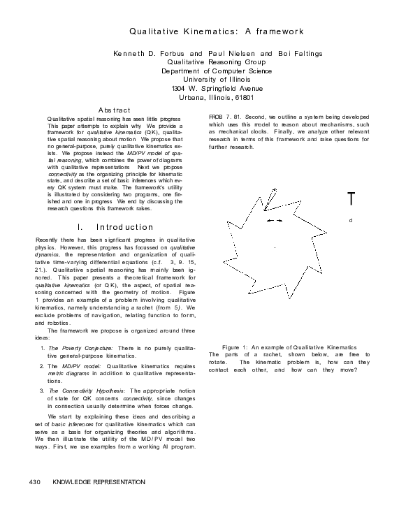 (PDF) Qualitative Kinematics: A framework