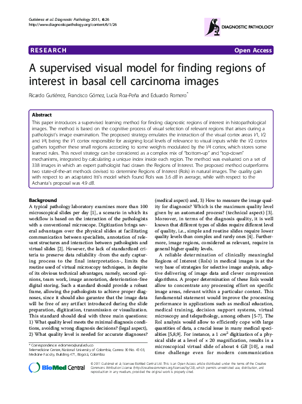 (PDF) A supervised visual model for finding regions of interest in basal cell carcinoma images ...
