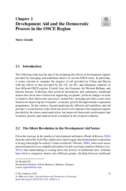(PDF) Development Aid and the Democratic Process in the OSCE Region