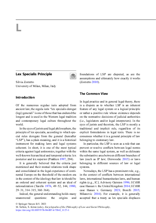 (PDF) Lex Specialis