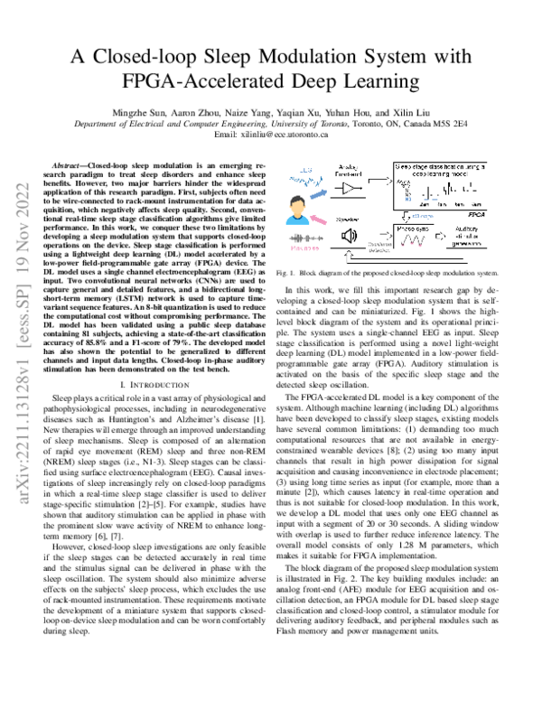 Pdf A Closed Loop Sleep Modulation System With Fpga Accelerated Deep Learning 8459