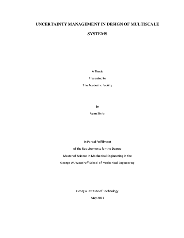 (PDF) Uncertainty Management in the Design of Multiscale Systems