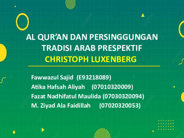 (PPT) PEMIKIRAN CHRISTOPH LUXENBERG (PowerPoint)