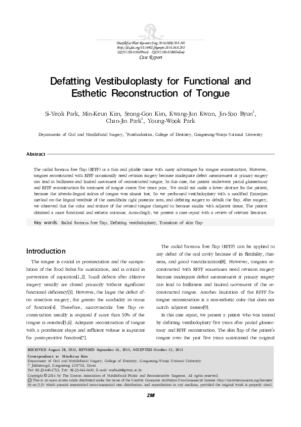 (PDF) Defatting Vestibuloplasty for Functional and Esthetic ...