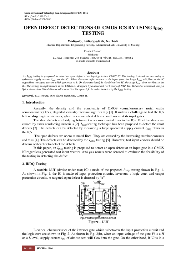 (PDF) Open Defect Detections of Cmos Ics by Using Iddq Testing