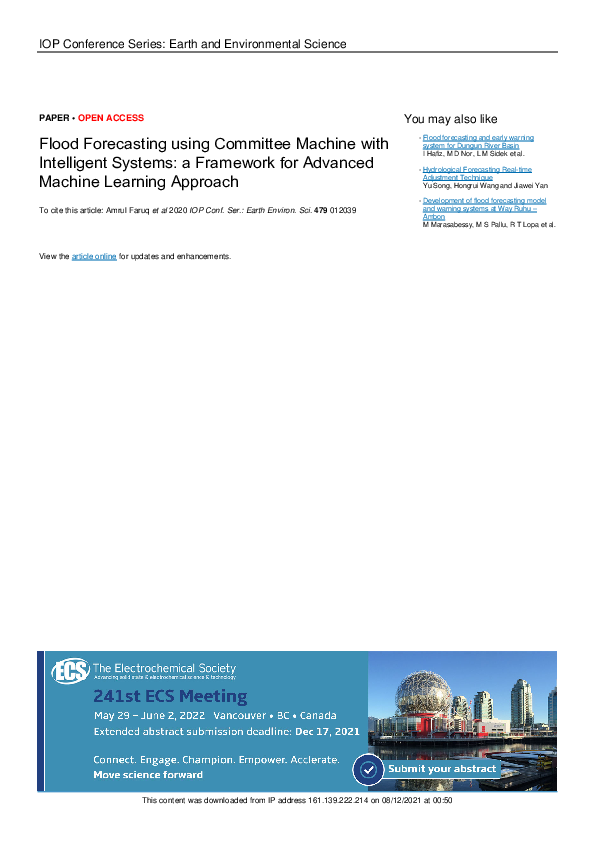 Pdf Flood Forecasting Using Committee Machine With Intelligent