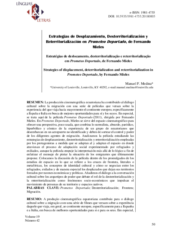 (PDF) Estrategias de desplazamiento, desterritorialización y ...