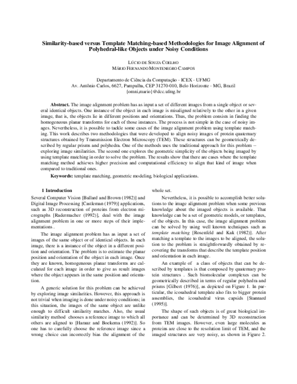 (PDF) Similarity-based versus template matching-based methodologies for ...