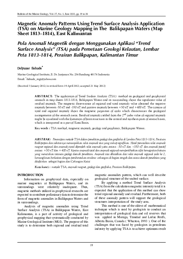 (PDF) Magnetic Anomaly Patterns Using Trend Surface Analysis Application (Tsa) on Marine Geology ...