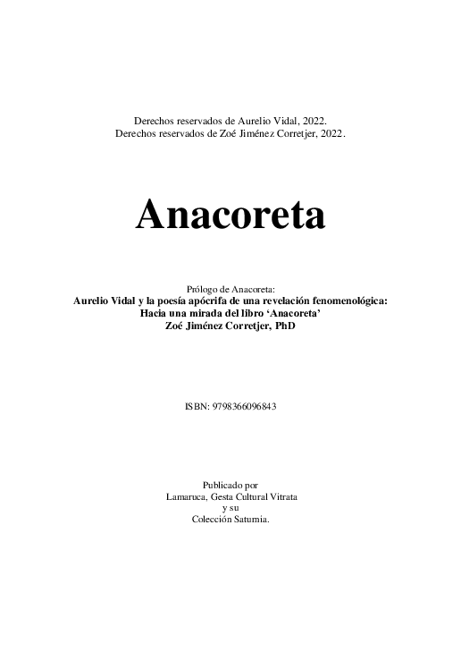 (PDF) Anacoreta - Prólogo