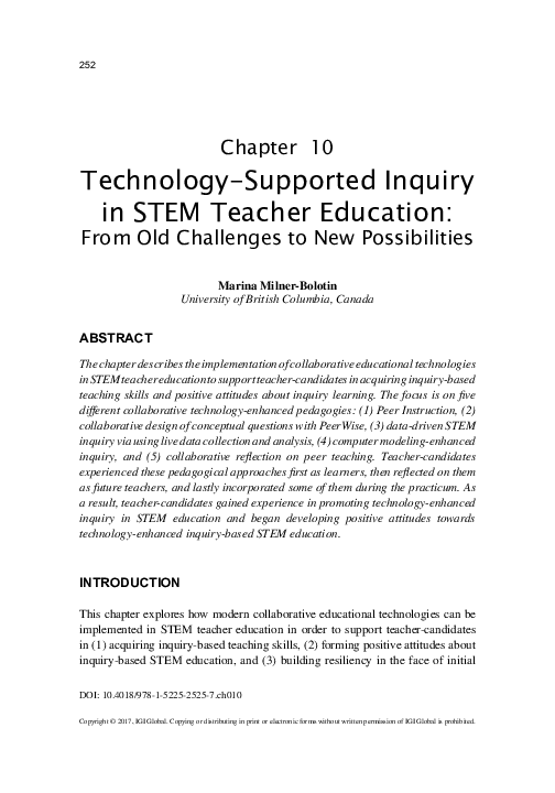 (PDF) Technology-Supported Inquiry in STEM Teacher Education