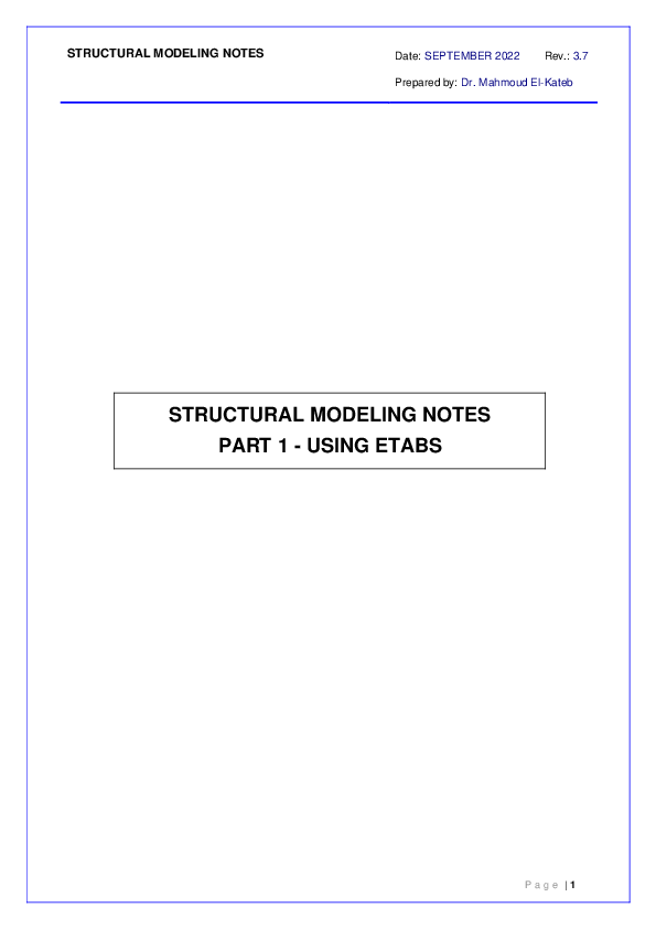 (PDF) Etabs Modeling Procedure