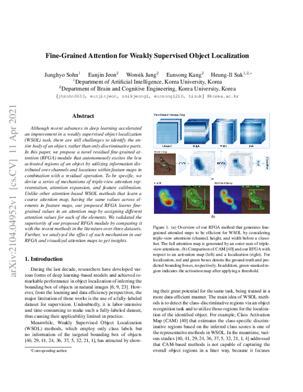(PDF) Fine-Grained Attention for Weakly Supervised Object Localization
